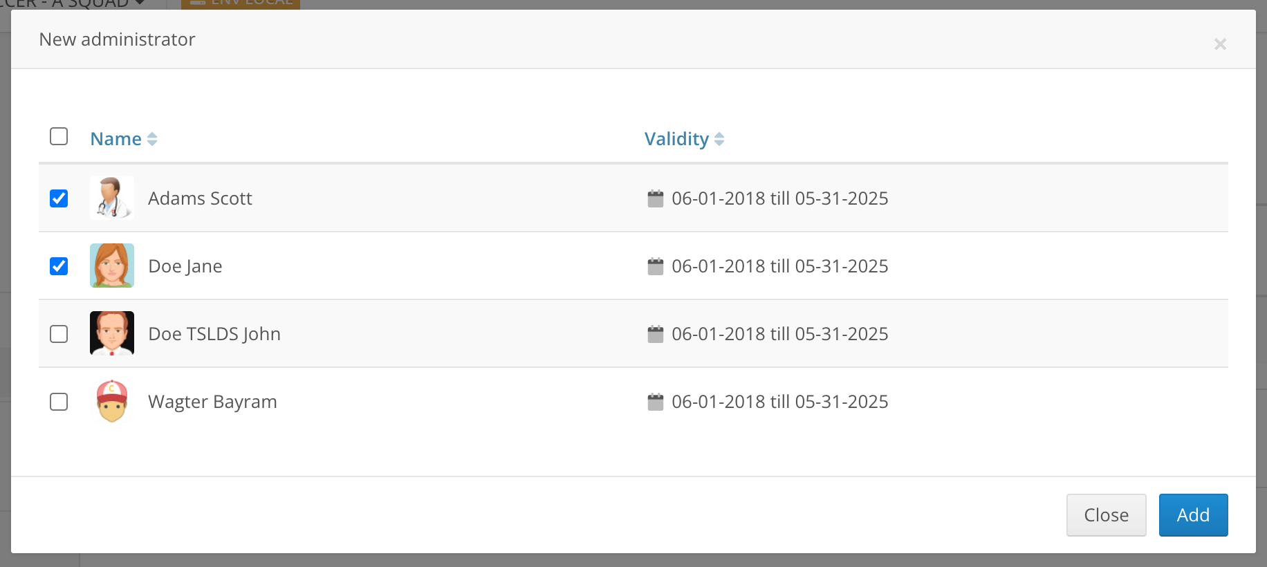 Managing your club admins - TOPSPORTSLAB DOCS